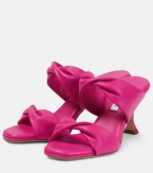AQUAZZURA Twist Leather Sandals - Pink