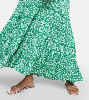 Poupette St Barth Soledad Floral Midi Dress - Blue