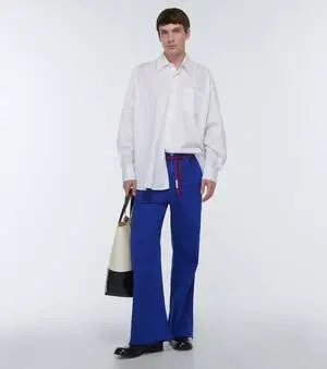 Marni Mid-rise Straight Cotton-blend Pants