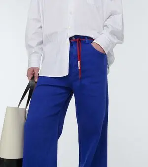 Marni Mid-rise Straight Cotton-blend Pants