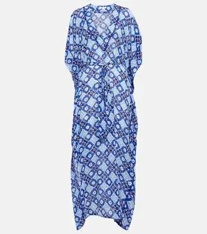 Poupette St Barth Andrea Asymmetric Kaftan - Blue