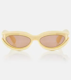 Bottega Veneta Hem Oval Sunglasses - Gold