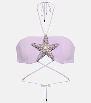 David Koma Embellished Bra Top - Purple