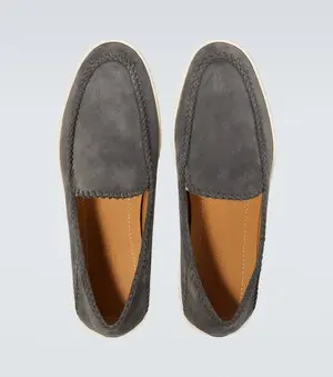 Giorgio Armani Galleria 3 Suede Slip-on Loafers - Grey