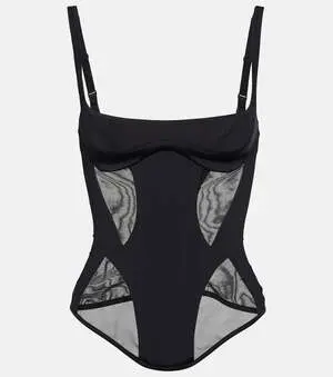 MUGLER Bonded Illusion Bustier - Black