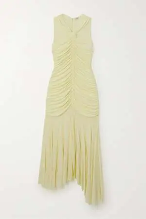 Loewe Asymmetric Gathered Crepe Midi Dress
