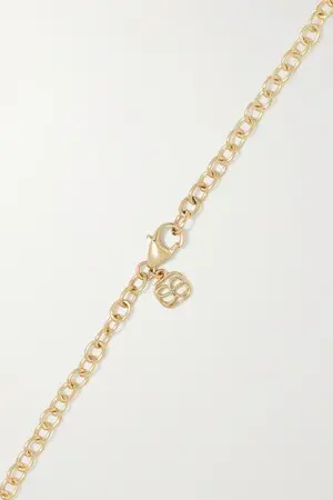 SYDNEY EVAN Mini Evil Eye 14-karat Amethyst And Diamond Anklet