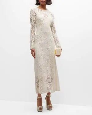 zimmermann devi lace long-sleeve midi dress Zimmermann Devi lace midi dress Zimmermann