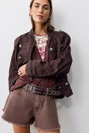Free People We The Free Sola Studded Leather Belt - Fig