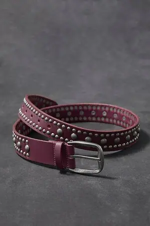 Free People We The Free Sola Studded Leather Belt - Rare Plum