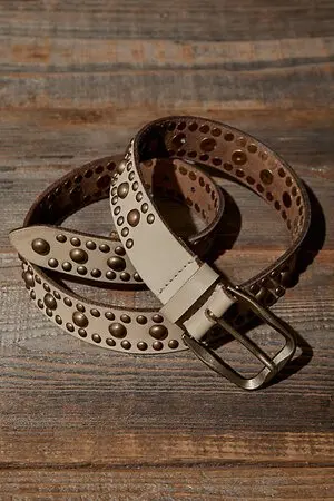 Free People We The Free Sola Studded Leather Belt - Stone Cold