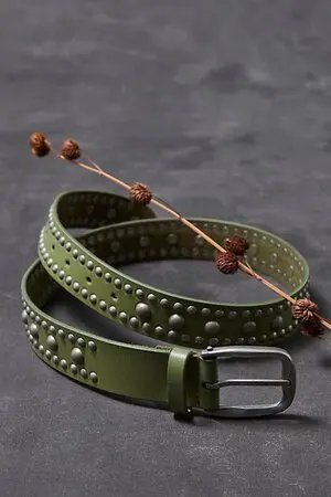 Free People We The Free Sola Studded Leather Belt Tapenade