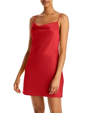 Alice + Olivia Alice And Olivia Harmony Mini Slip Dress Bright Poppy
