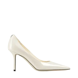 JIMMY CHOO Jimmy Choo LOVE 85 Patent Leather Pumps With JC Emblem Neutral