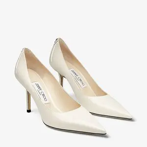 JIMMY CHOO Love 85 Patent Leather Pumps With Jc Emblem - Neutral