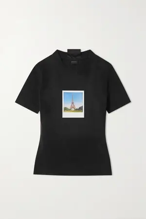 Balenciaga Paris Day Printed Stretch-cotton Jersey T-shirt