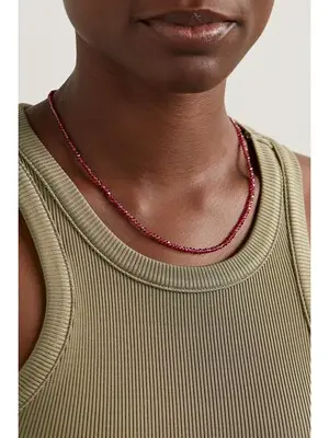 Jia Jia Net Sustain Birthstone 14-karat Gold Beaded Necklace - Blue