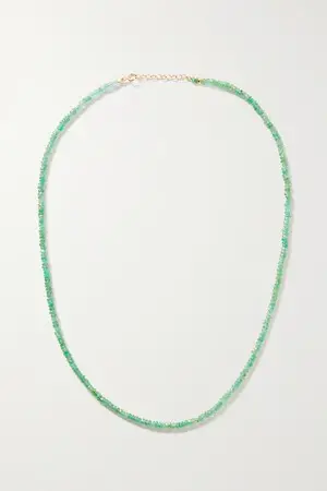 Jia Jia Net Sustain Birthstone 14-karat Gold Beaded Necklace - Blue