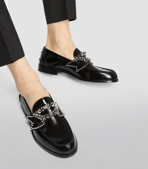 CHRISTIAN LOUBOUTIN No Penny Spikes Leather Loafers