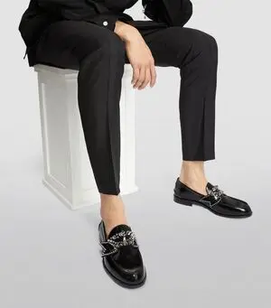 CHRISTIAN LOUBOUTIN No Penny Spikes Leather Loafers