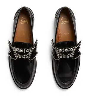 CHRISTIAN LOUBOUTIN No Penny Spikes Leather Loafers