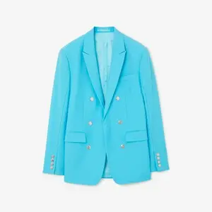 Burberry Wool Tailored Jacket Bright Opal Blue