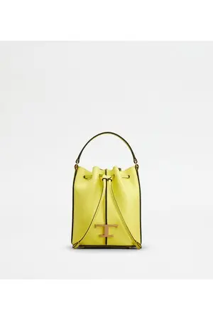 TOD'S T Timeless Bucket Bag In Leather Micro