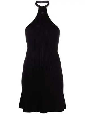 COURREGES Ribbed-knit Halterneck Mini Dress