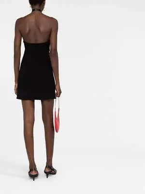 COURREGES Ribbed-knit Halterneck Mini Dress