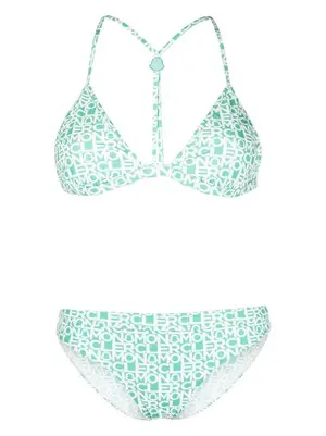 Moncler Logo-print Bikini - Green