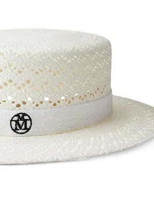 MAISON MICHEL Interwoven Design Straw Fedora