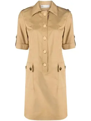 Tory Burch Camp Mini Shirt Dress - Neutrals