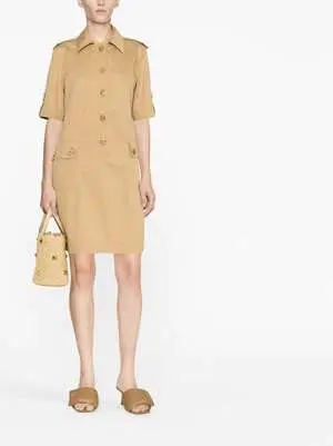 Tory Burch Camp Mini Shirt Dress - Neutrals
