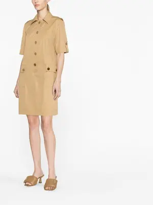 Tory Burch Camp Mini Shirt Dress - Neutrals