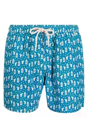 MC2 SAINT BARTH All-over Graphic-print Swim Shorts - Blue