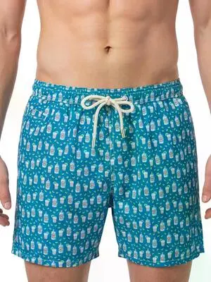 MC2 SAINT BARTH All-over Graphic-print Swim Shorts - Blue