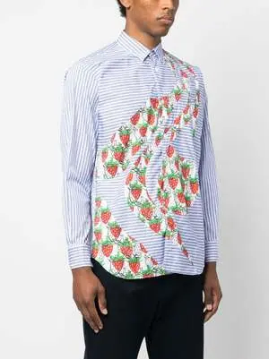 Comme Des Garçons Graphic-print Cotton Shirt