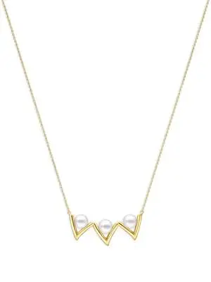 TASAKI 18kt Yellow Danger Claw Pearl Necklace - Gold