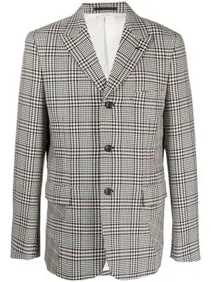 Comme Des Garçons Patchwork Detailing Checked Blazer - Neutrals