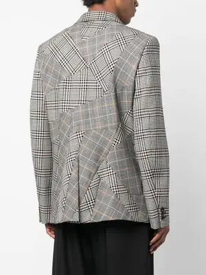Comme Des Garçons Patchwork Detailing Checked Blazer - Neutrals