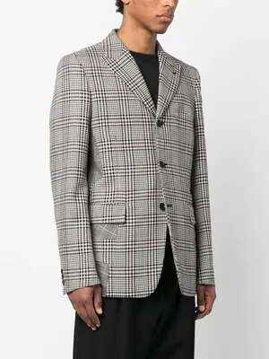 Comme Des Garçons Patchwork Detailing Checked Blazer - Neutrals