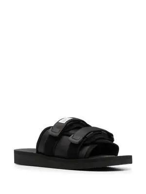 Suicoke Logo-patch Touch-strap Slides - Black
