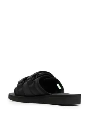 Suicoke Logo-patch Touch-strap Slides - Black