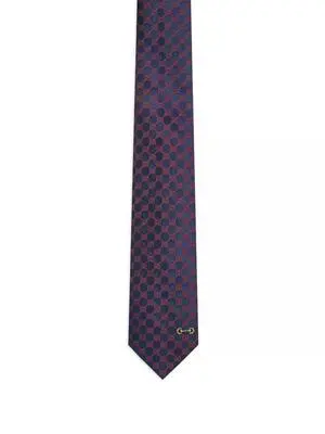 Gucci Gg Silk Jacquard Tie - Blue