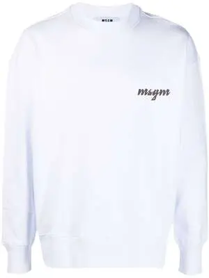 MSGM Logo-print Cotton Sweatshirt - White