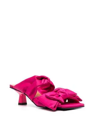 GANNI 60mm Bow-detail Sandals - Pink