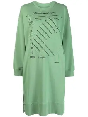 MAISON MARGIELA Graphic-print Sweater Dress - Green