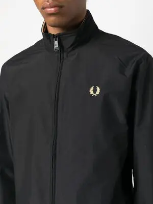 Fred Perry Logo-embroidered Zip-up Jacket - Black