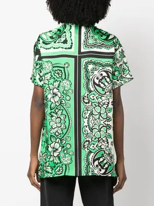 Red Valentino Botanical-print Silk Blouse