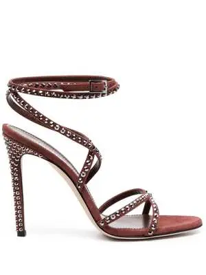 Paris Texas Holly Zoe 105mm Stud-embellished Sandals - Brown